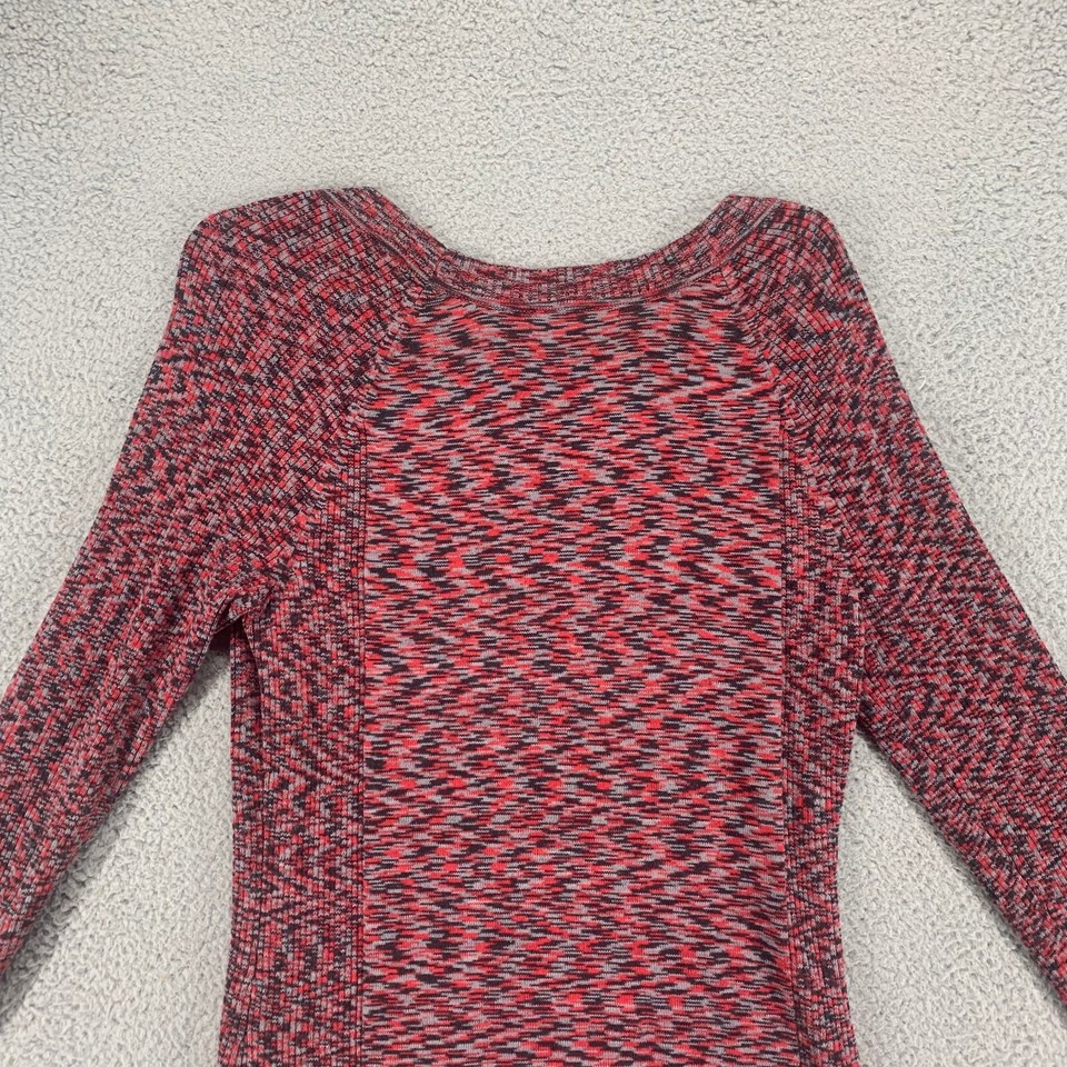 Relativity Shirt Womens Large Red Geometric Ladies Top Long Sleeve 100% ...