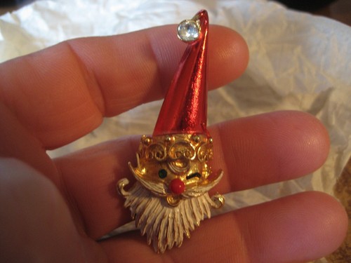 Vintage signed Mylu Christmas Winking Eye Jolly Santa brooch-red Nose ...