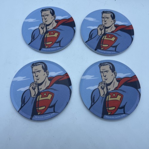 DC Comics Coaster Set Of 4 3 1/2” Drink Coasters Vintage Looking ...