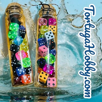 Six Sided Micro dice D6 Mini Dice Counter Die All In Glass TUBE (15-20 ...