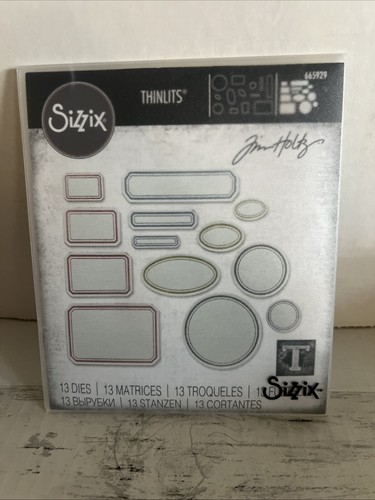 TIM HOLTZ Sizzix Thinlits Dies *VINTAGE LABELS* 662423 USED Missing Med. Round | eBay