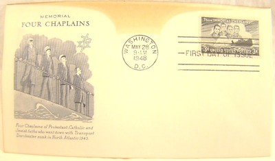 U S Stamp FDC First Day Cover Immortal Memorial Four Chaplains May 28 ...