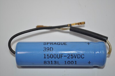NOS Sprague 39D 1500uF 25VDC 8313L 1001 Axial Electrolytic Capacitor ...