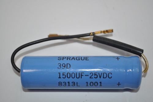 NOS Sprague 39D 1500uF 25VDC 8313L 1001 Axial Electrolytic Capacitor ...