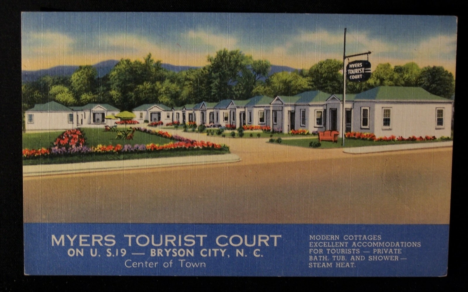 NC Bryson City Myers Tourist Court Vintage Linen Postcard | eBay