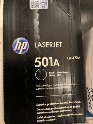 Genuine HP LaserJet 501A Q6470A Black Toner Print Cartridge | eBay