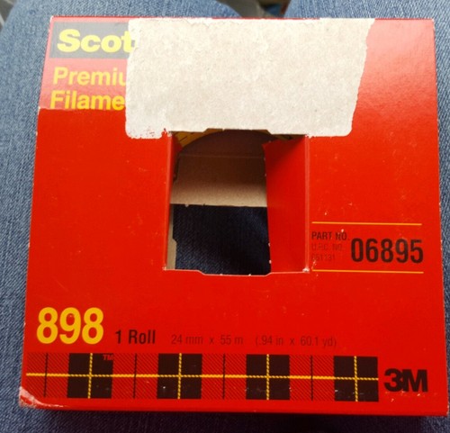 2 Rolls 3M 898 Premium Grade Filament Tape 24mm x 55m x 6.6 Mil Thick ...