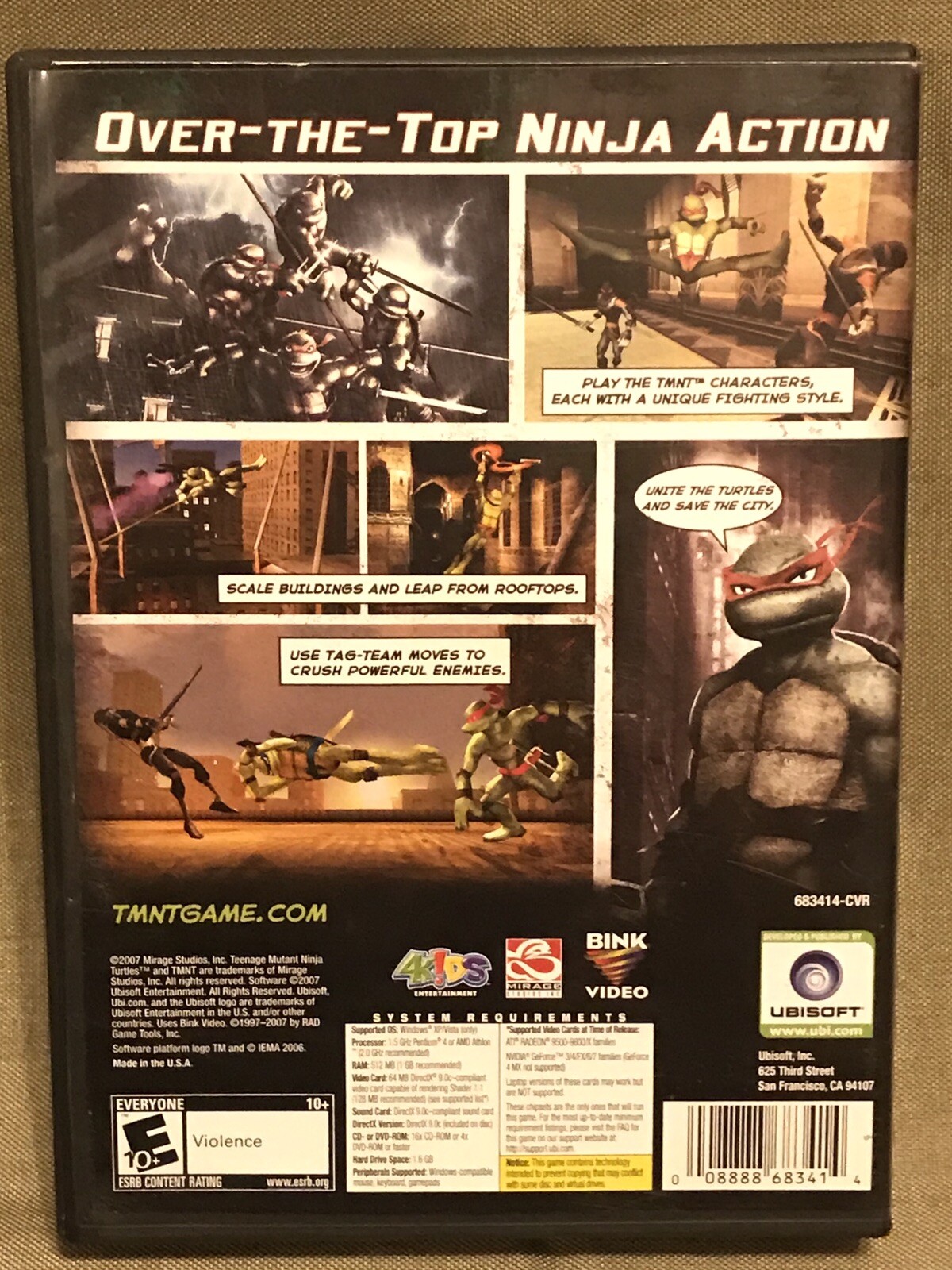 TMNT (PC 2007) Teenage Mutant Ninja Turtles PC CD-ROM Complete Ubisoft ...