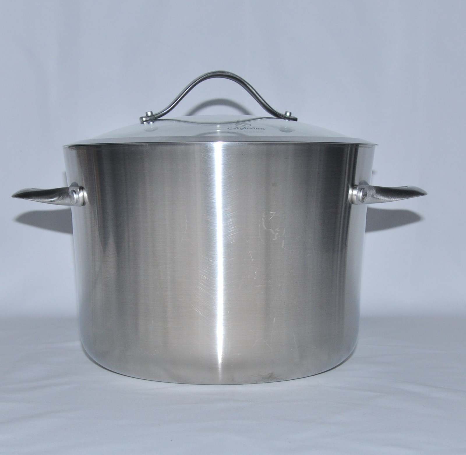 GUC Calphalon 8 qt Stock Pot #808 Stainless Steel with Clear Glass Lid ...