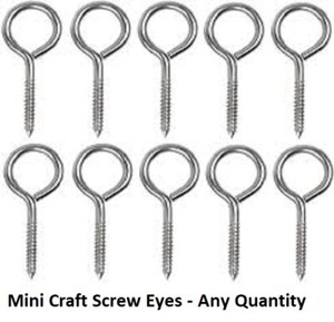 SMALL MINI SCREW EYES For Craft DIY JEWELLERY Eyelets 5mm x 10mm FREE ...
