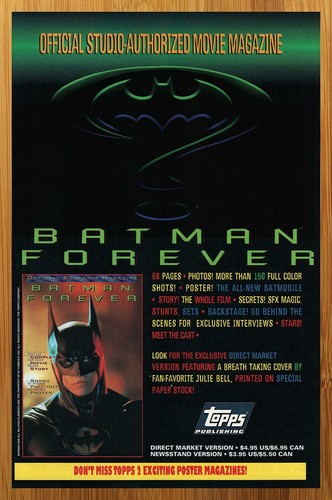 1994 TOPPS Batman Forever Magazine Vintage Print Ad/Poster Movie Promo ...