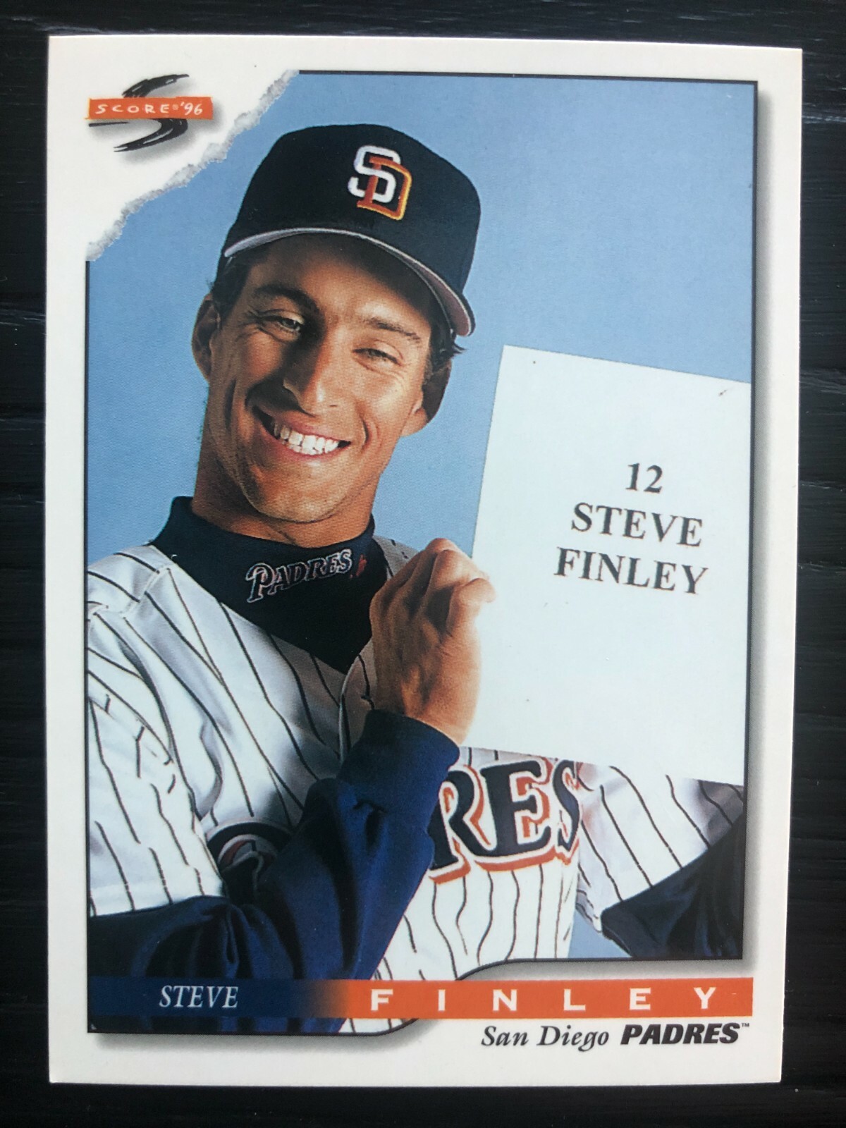 1996 Score STEVE FINLEY Padres "Worst Baseball Card of All Time" Real ...