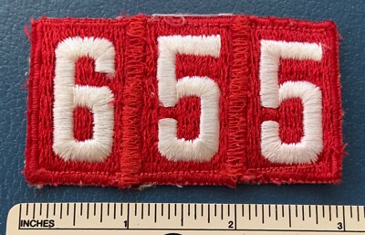 Vintage TROOP 655 Boy Scout Red & White Unit Number # PATCH BSA Uniform ...
