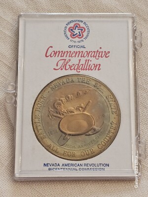 NEVADA 36TH STATE COMMEMORATIVE CENTENNIAL COIN MEDALLION GOLD PAN ...