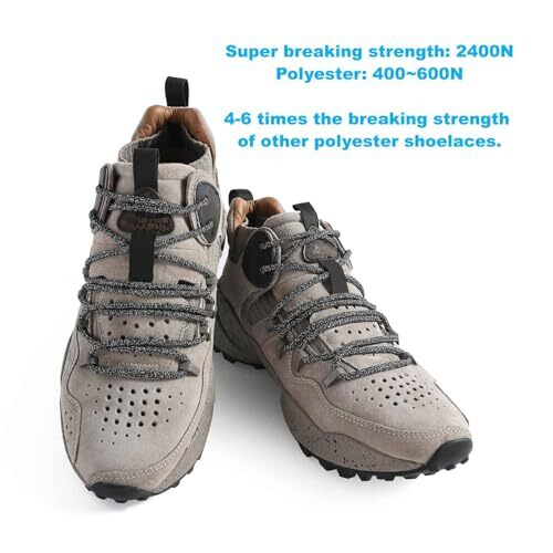 63 Inch Round Work Boot Laces Tough Shoe Laces with Metal Tips for ...