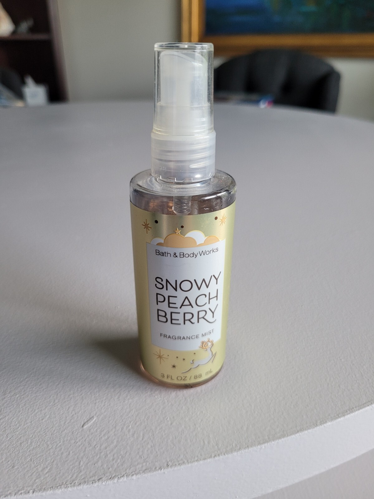 Bath Body Works SNOWY PEACH BERRY Fine Fragrance Mist 3 oz ** USED just ...