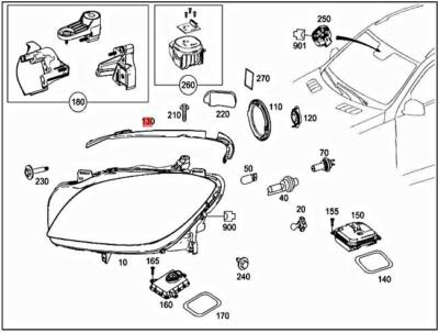 Genuine MERCEDES W166 GLE W166 M-CLASS Gasket for light housing ...