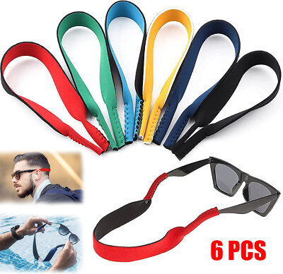 6Pcs Neoprene Glasses Strap Sport Lanyard Cord Spectacles Sunglasses ...