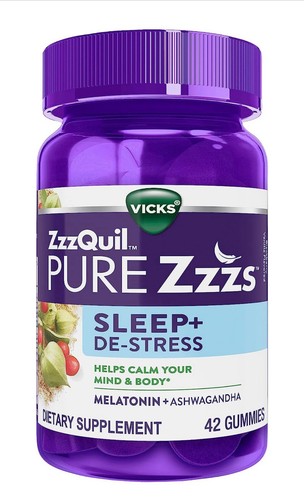 New Vicks ZzzQuil Pure Zzzs Sleep+ De-Stress ~ 42 Gummies | eBay