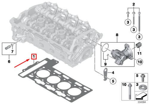 OEM MINI COOPER S COUPE R58 CYLINDER HEAD GASKET 11127595138 GENUINE NO ...