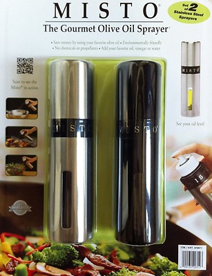 Misto Gourmet Olive Oil Sprayer (Set of 2) Silver and Black | eBay
