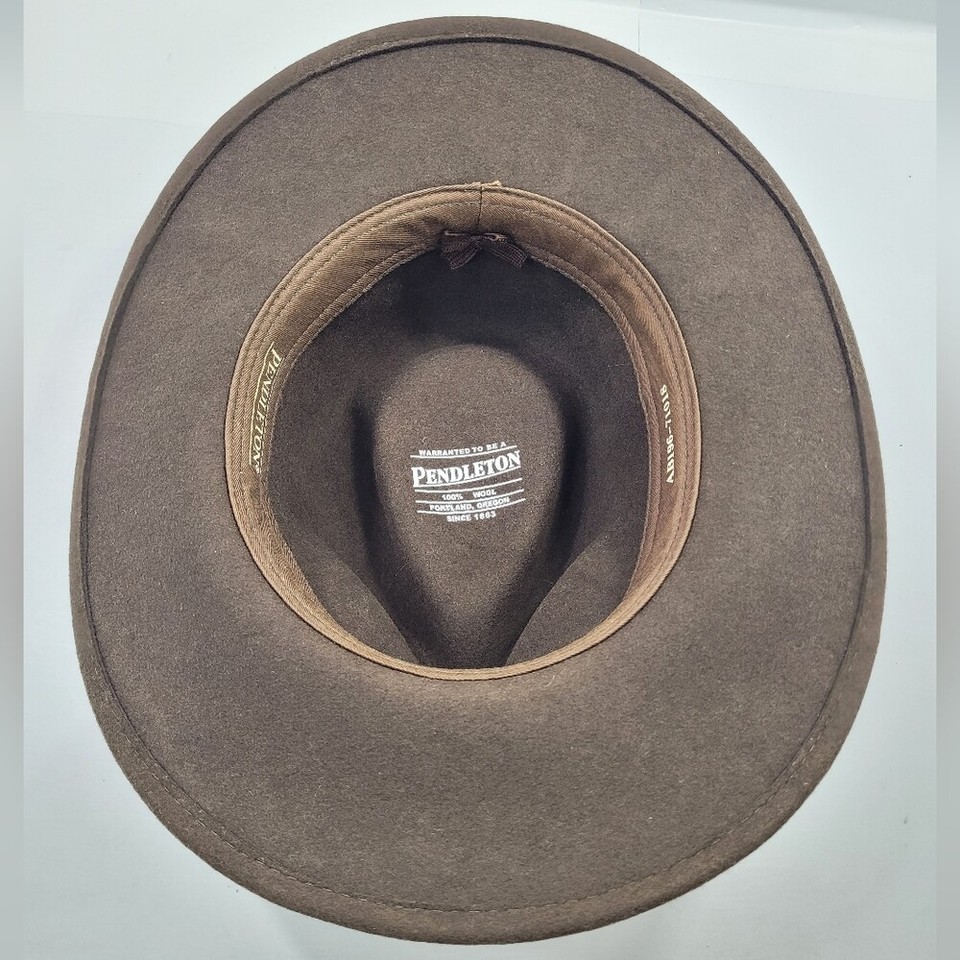 VTG PENDLETON MEN'S OUTBACK FEDORA HAT BROWN 100% WOOL SIZE MEDIUM | eBay