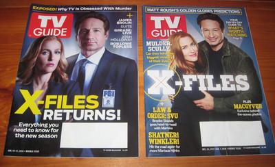 X-FILES TV Guide 2016 2018 MULDER SCULLY Duchovny Anderson lot 2 ...