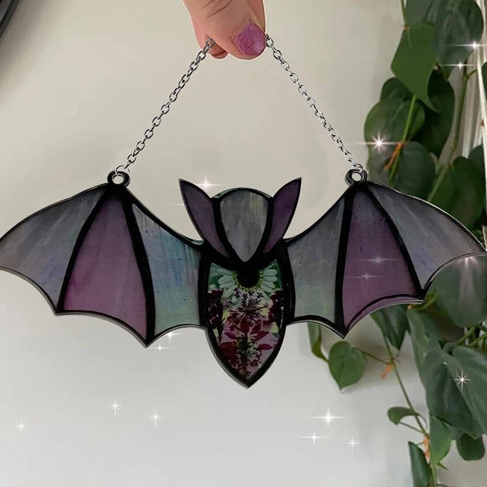Halloween Bat Stained Bat Suncatcher Window Hanging for Wall Art Decor ...