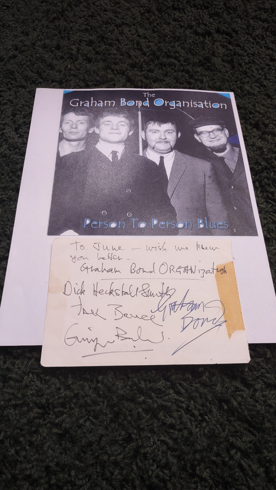 Cream Related - A Page Signed By Jack Bruce,Ginger Baker, Graham Bond + 1 Other | eBay