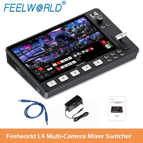 Feelworld L4 Multi-Camera Video Mixer Switcher 10.1inch HD Touch Screen ...
