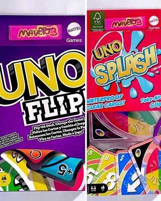 =Lot: 2 UNO Variety Card Packs= SPLASH & FLIP Mattel Games | eBay