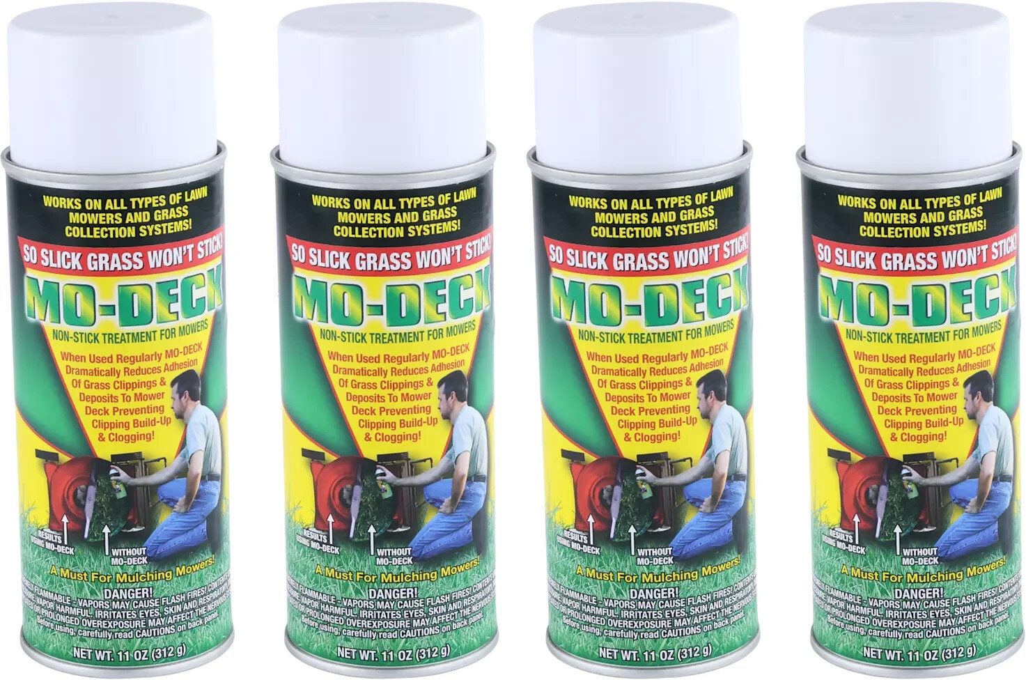 Mo Deck Mower Deck Non Stick Spray 4 Pack 11oz Cans | eBay