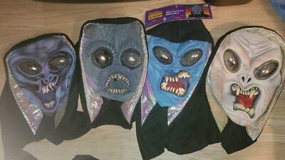 Pumpkin Time Monster Masks...Lot Of 4 Scary Alien Masks | eBay