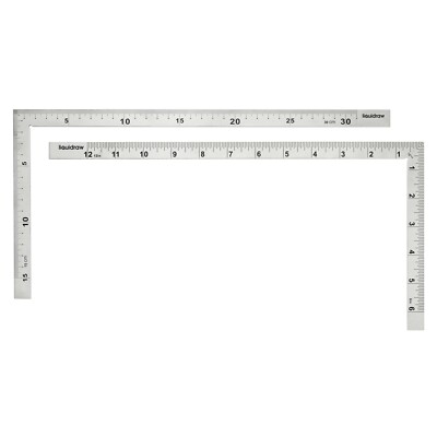 150x300 mm Stainless Steel L Shape Square Ruler Double Sided Right ...