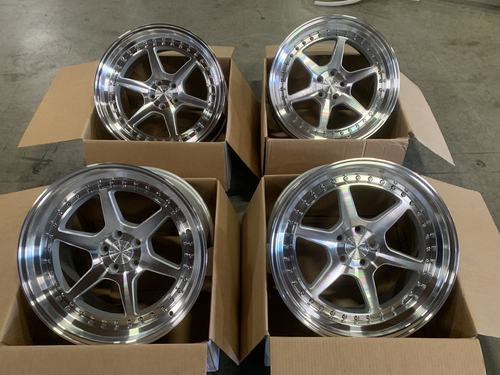 18x9.5 +35 Aodhan DS09 5x100 Silver w/Machined Face Wheels (Used Set ...
