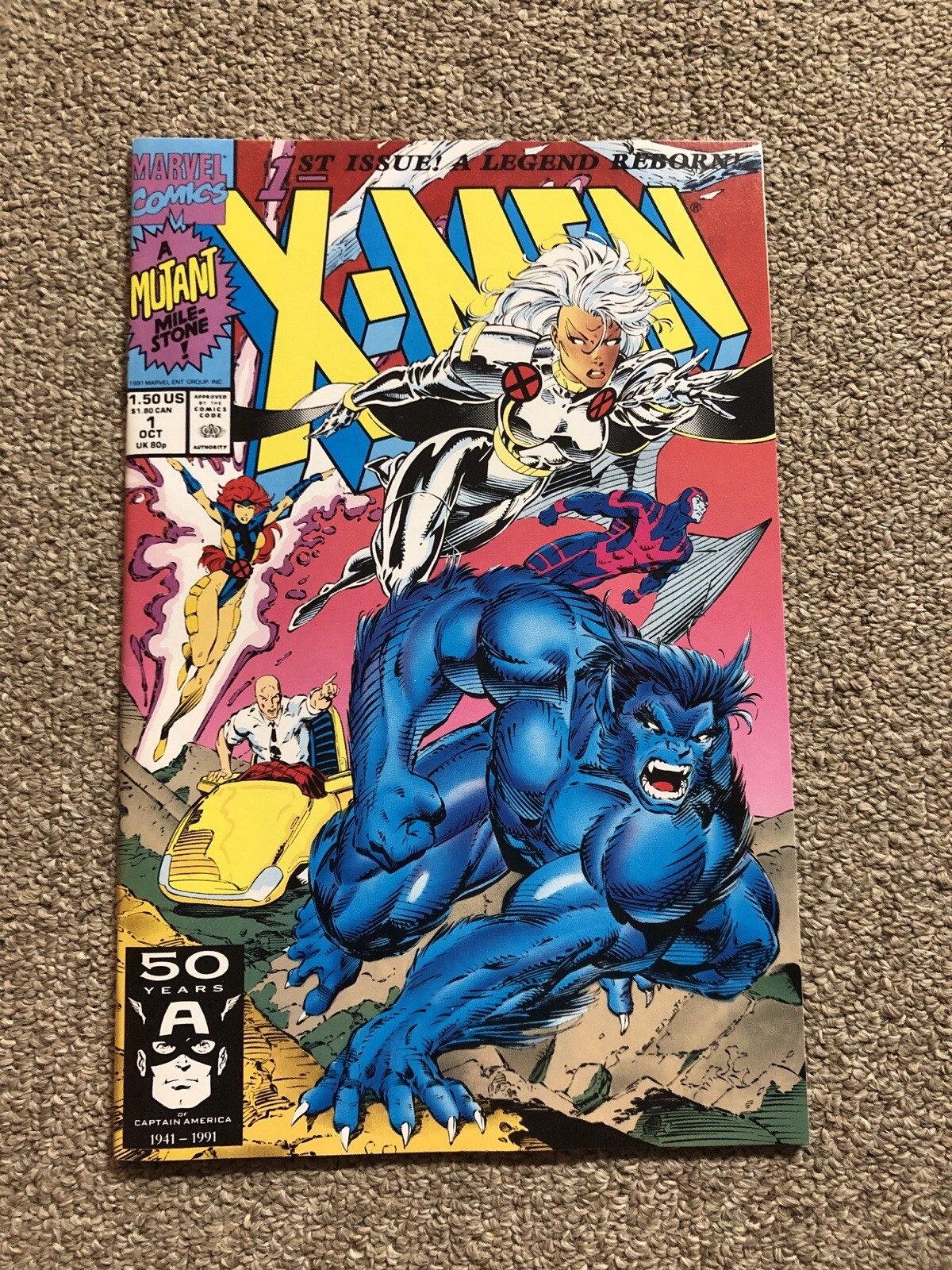 X-Men #1 10/1/91 Jim Lee Storm, Beast, Jean Grey, Professor X Cover ...