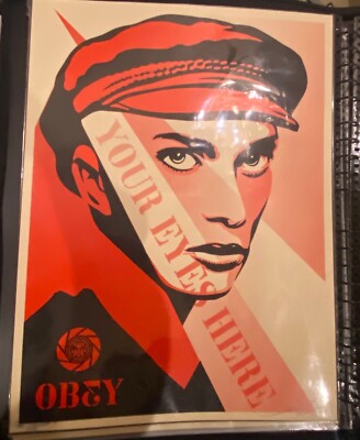 YOUR EYES HERE - 2010 Shepard Fairey Obey Giant S/N Print RARE DAMAGED ...
