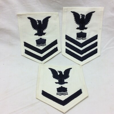 Vintage Military Patch lot (3) Navy Mineman Mine Man 1st 2nd 3rd Class ...