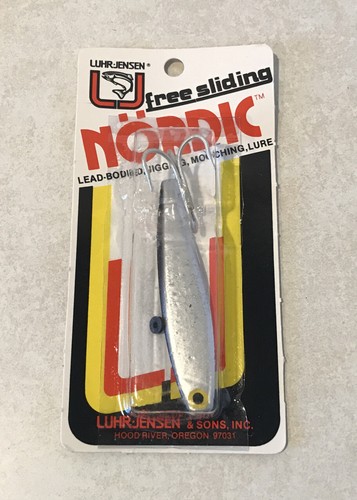 Luhr Jensen Nordic Lead Jig 2oz SILVER BLACK Free Sliding Mooching Cast ...