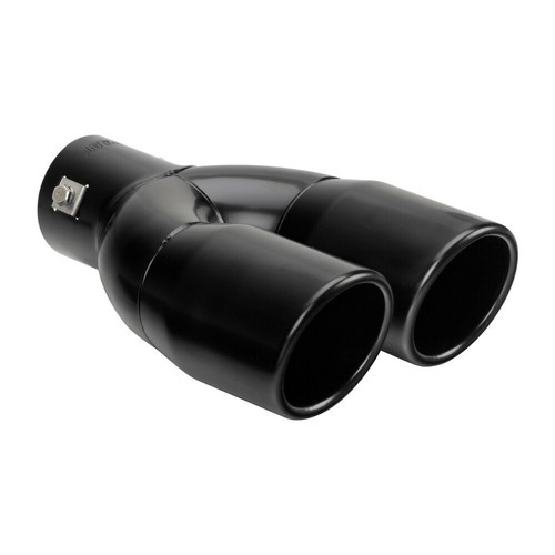 Sporty Glossy Black Dual Exhaust Tailpipe Stainless Steel Muffler Ø 37 ...