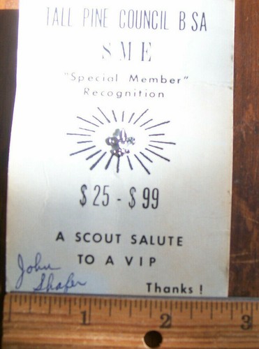 Boy Scouts BSA SME "Special Member Recognition" pin Tall Pine Council ...