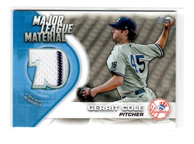Gerrit Cole 2021 Topps MLB Material Jersey Relic Pin Stripe Patch NY ...