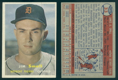 (39315) 1957 Topps 33 Jim Small Tigers-EM | eBay