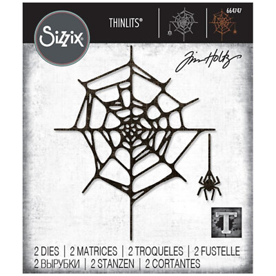 Sizzix / Tim Holtz Thinlits Dies Spider Web 664747 2 dies Halloween Spooky | eBay