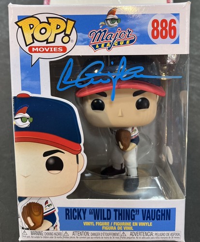 Charlie Sheen signed Ricky Vaughn Wild Thing Funko Pop #886 Mint Auto ...