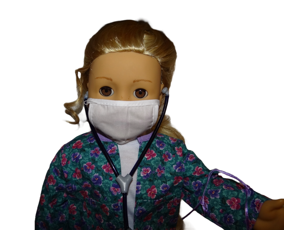 Doll Clothes Fits 18” American Girl Nurse Scrubs Set ~Stethoscope, Mask ...
