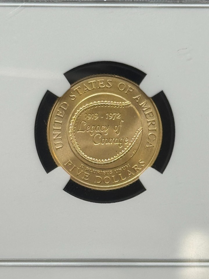 1997-W $5 Jackie Robinson Gold Commemorative NGC MS70 Perfect Grade ...