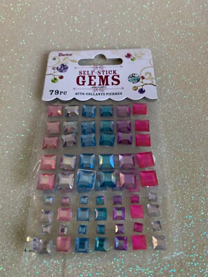 SELF-STICK 3D GEMS MULTI-COLOR SQUARE GEMS, 79pcs | eBay