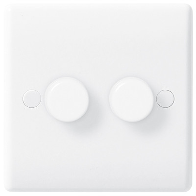 BG Nexus 882 - Slimline Dimmer Switch White 2 Gang 2 Way 400 Watt Push ...