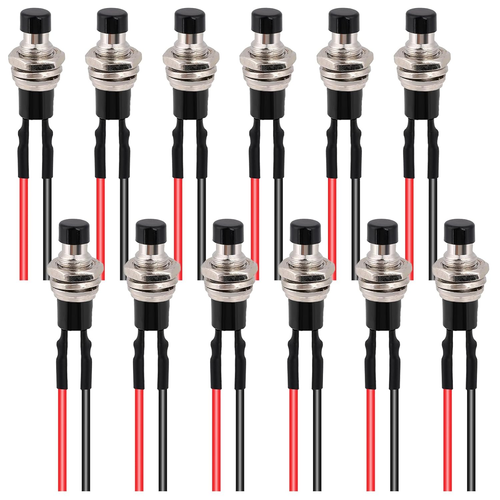 12 Pcs Mini Momentary Switch Small Latching Switch Normally Open ...